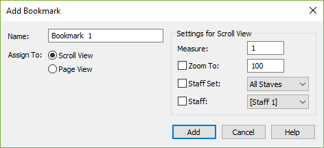 Add Bookmark dialog box