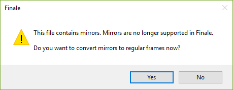 Convert Mirrors dialog box