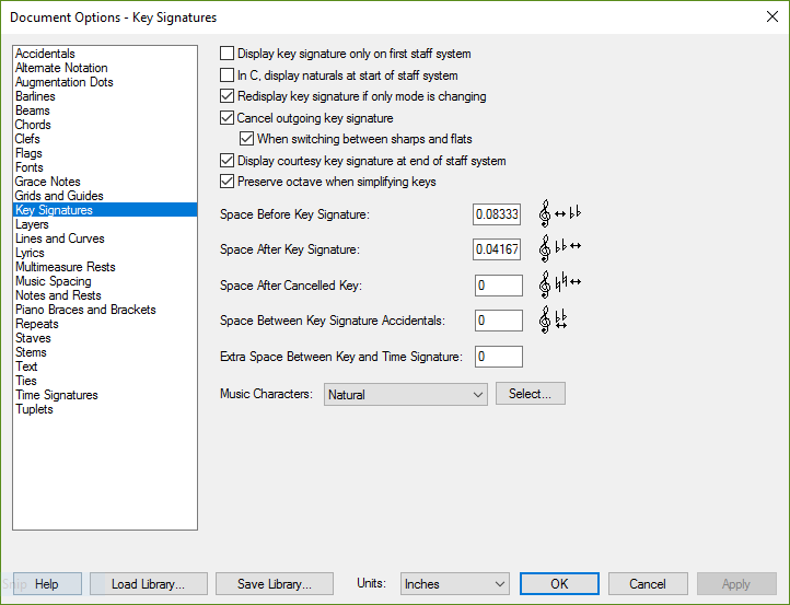 Document Options dialog box
