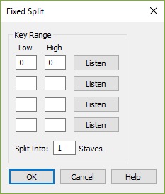 Fixed Split dialog box