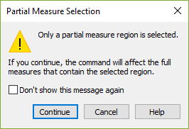 Partial Measure Selection dialog box