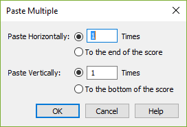 Paste Multiple dialog box