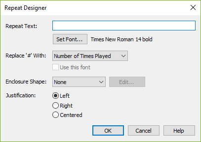 Repeat Designer dialog box