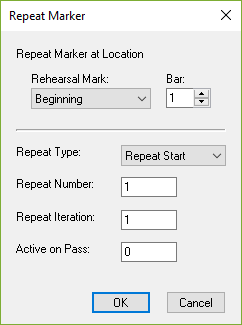 Repeat Marker dialog box