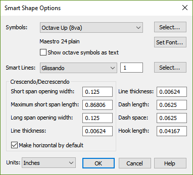 Smart Shape Options dialog box