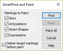 SmartFind and Paint® dialog box