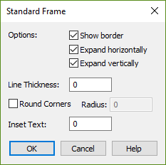 Standard Frame dialog box