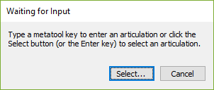 Waiting for Input dialog box