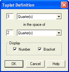Tuplet Definition dialog box
