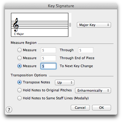 Key Signature dialog box