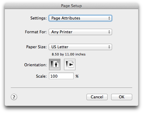 Page Setup dialog box