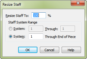 Resize Staff dialog box