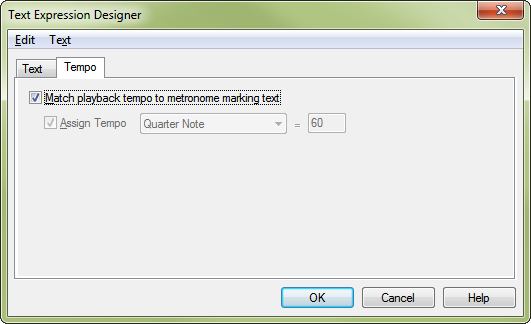 Text Expression Designer dialog box