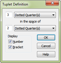 Tuplet Definition dialog box