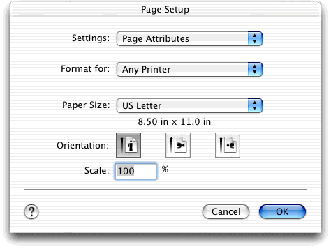 Page Setup dialog box